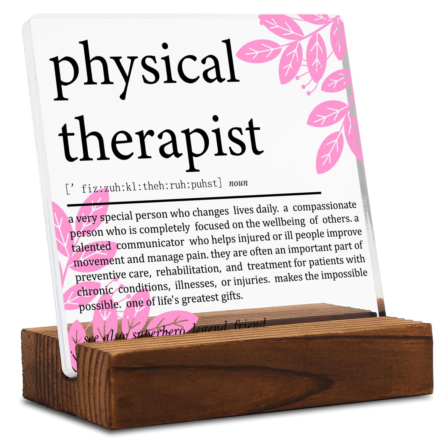 Amazon.com: Physical Therapist Gift for Women Men Clear Desk Decor Sign ...