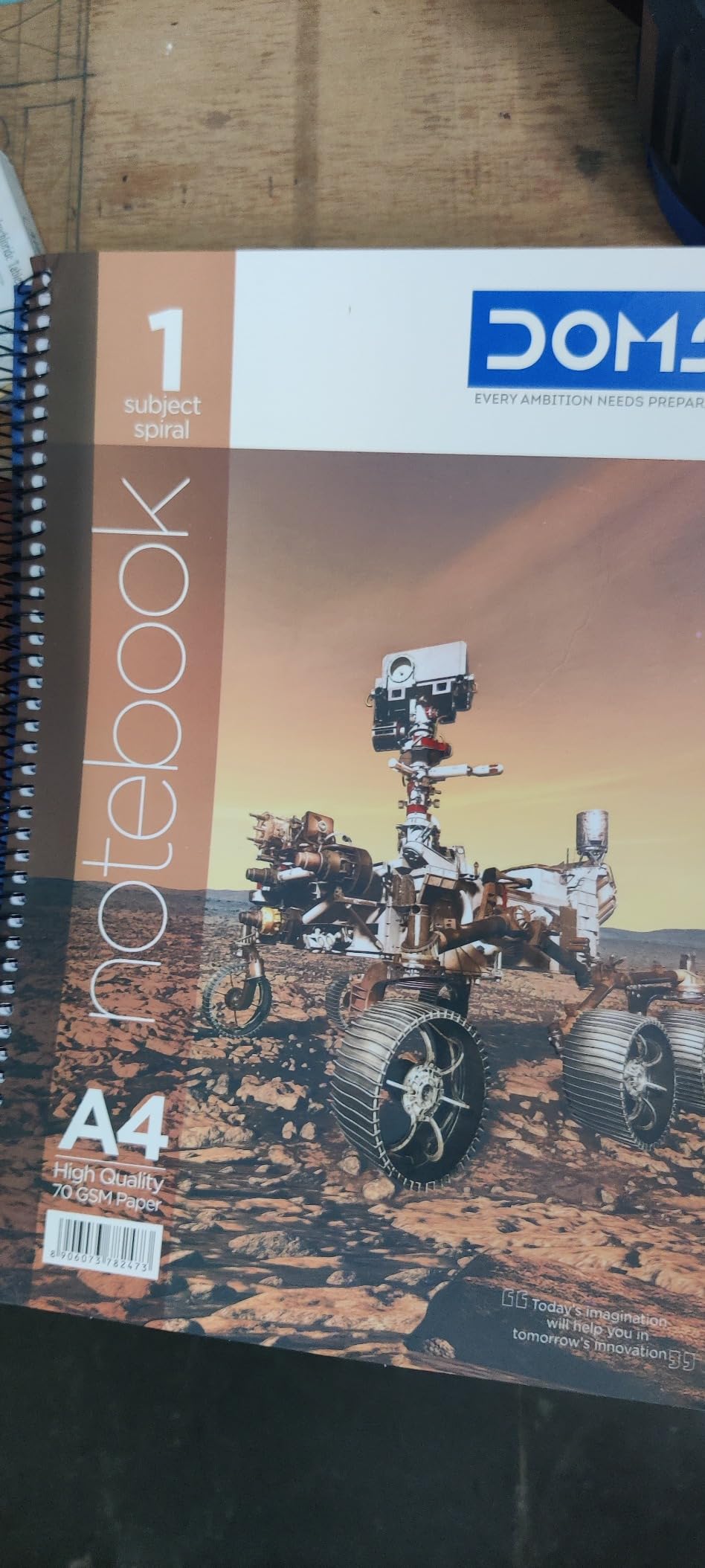 Doms Space Series 1 Subject Spiral Notebook | A4, 70 GSM, Single Line ...