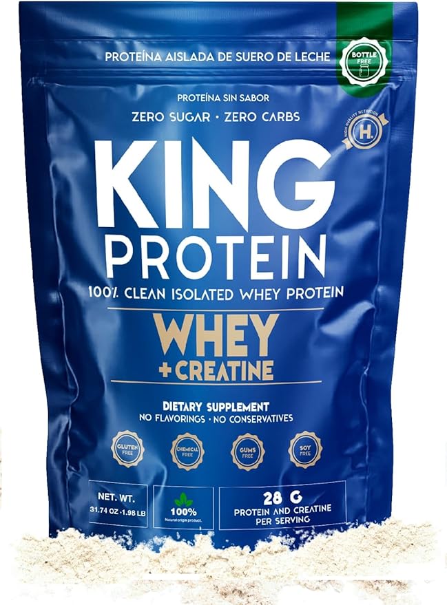 Amazon.com: KING Protein Clean Unflavored Whey Isolate Protein Powder ...