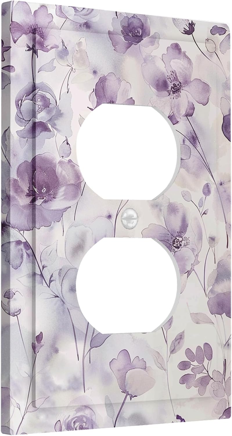 Lilac Light Switch Cover Plate Chinoiserie Vintage Peony Floral Country ...