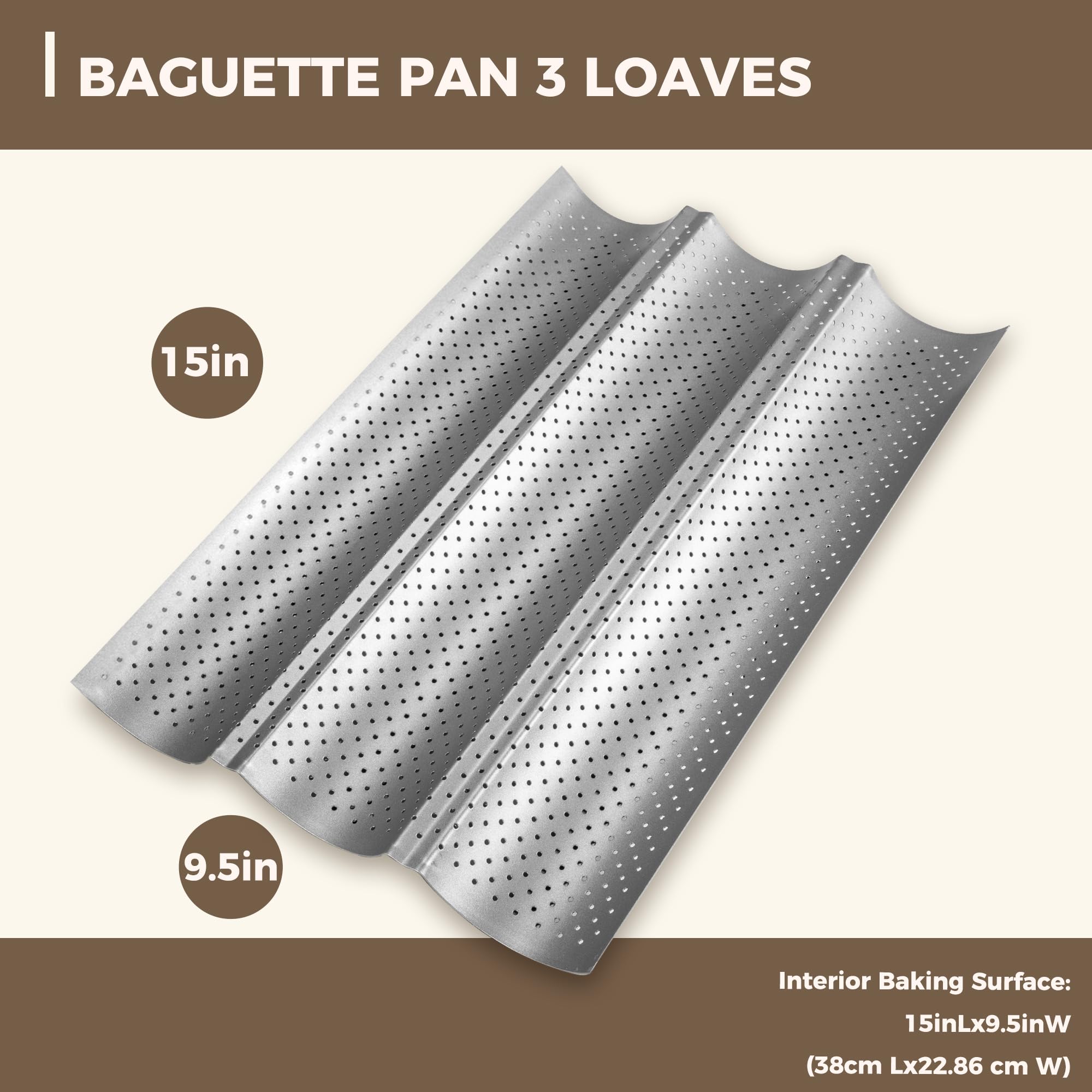 Snapklik.com : KITESSENSU Nonstick Baguette Pans For French Bread Baking