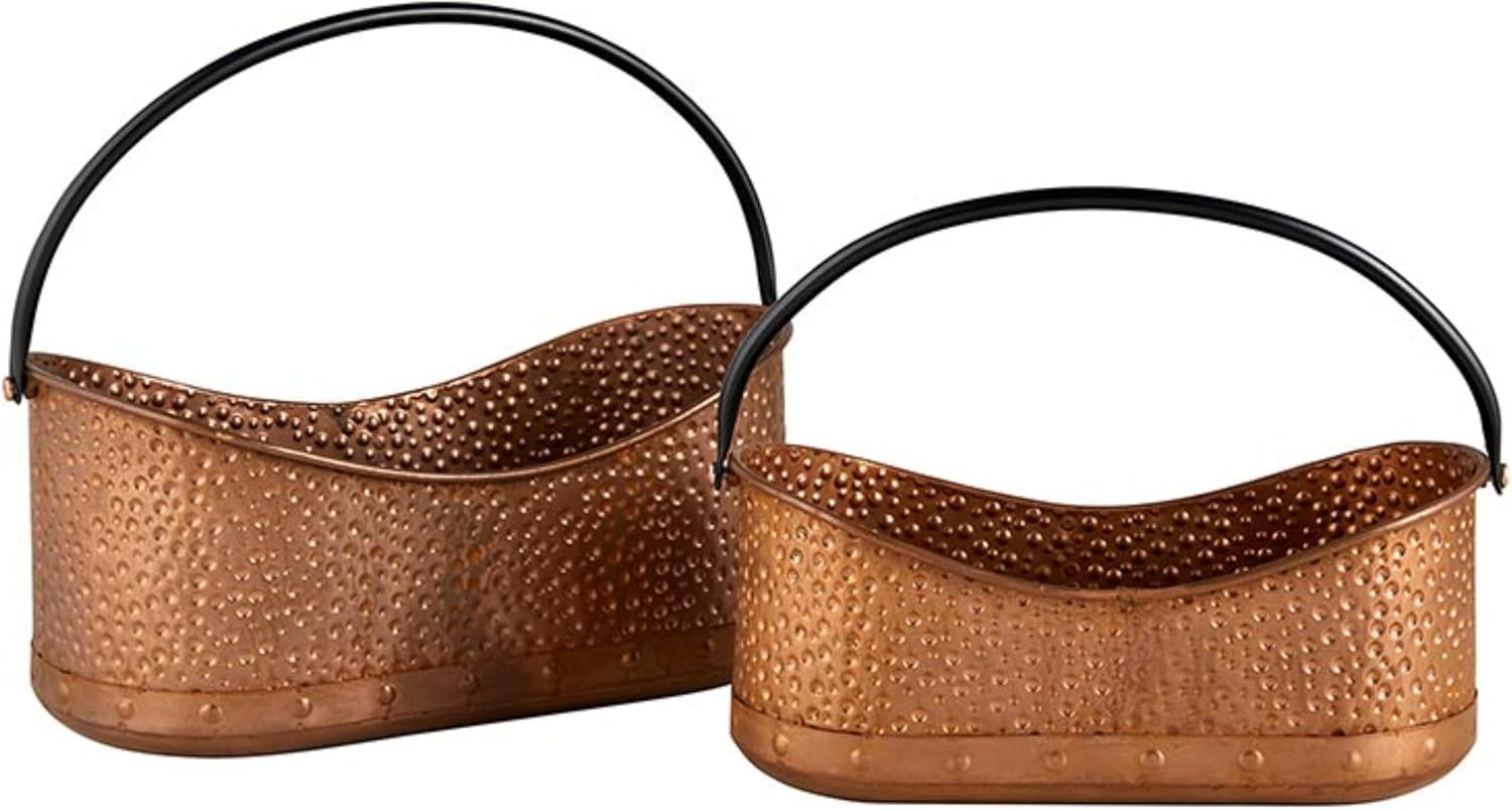 Amazon.com: 47th & Main Metal Baskets Rustic Hammered Iron Storage ...