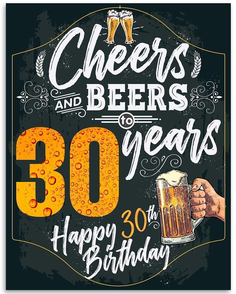 Amazon.com: Cheers and Beers to 30 Years - 30th Birthday Cool ...