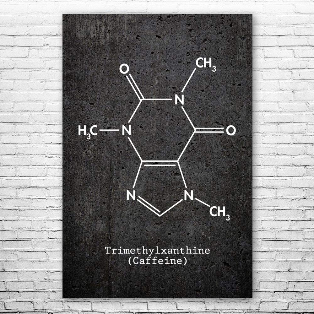 Amazon.com: Caffeine Molecule Poster Print, Barista Gift, Caffeine Wall ...