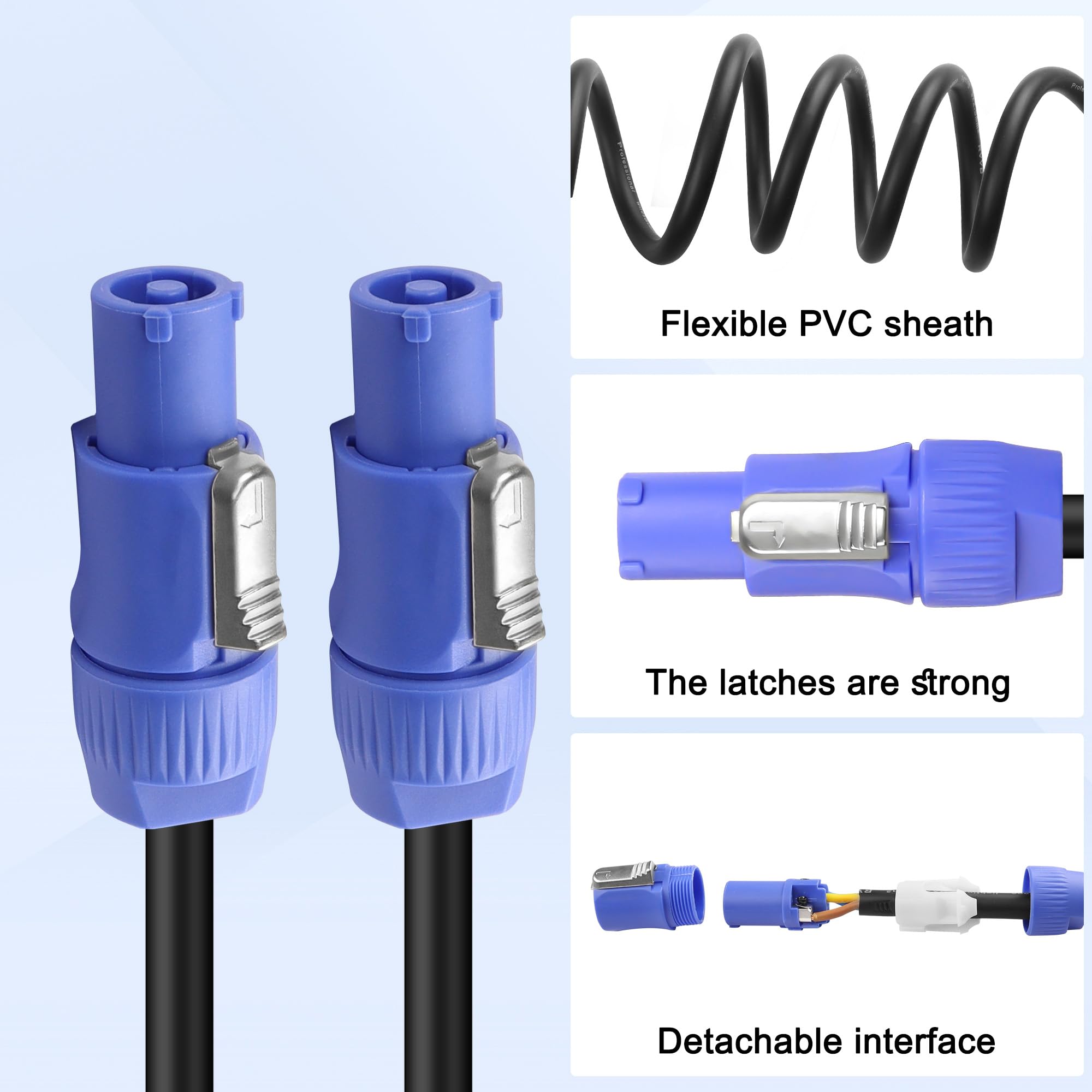 Snapklik.com : XMSJSIY 3 Pin PowerCon Power Cable 250V 20A 14AWG AC ...