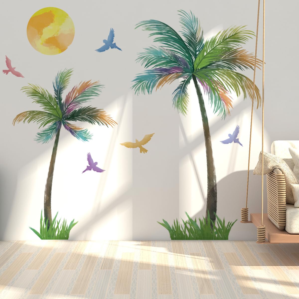 Wall Decals Palm Tree Jungle Palm Trees Wall Stickers, Plastic Free
