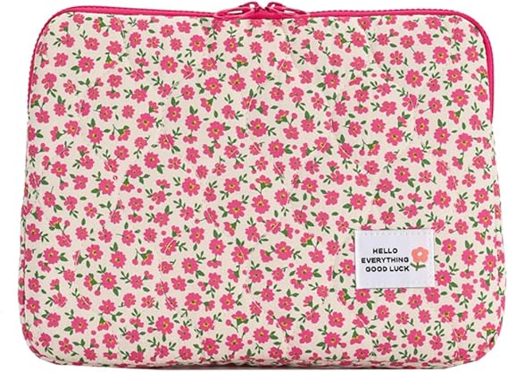 Amazon.com: Puffy Laptop Sleeve Case Cute Computer Bag Flower Printed ...