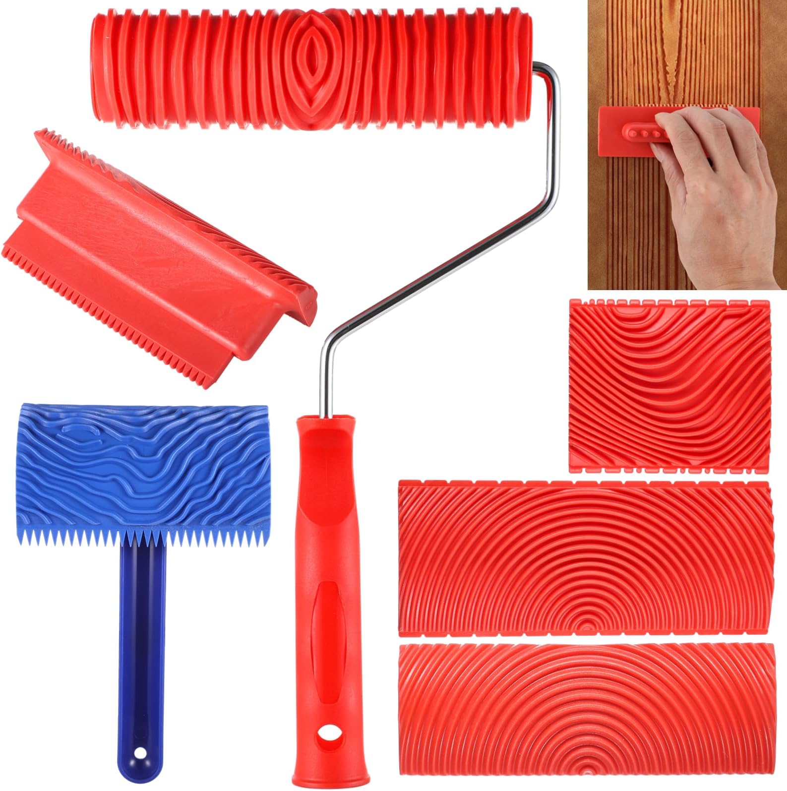 Wood Graining Tool, 6PCS Wood Grain Painting Tool Set, Wood Grain ...