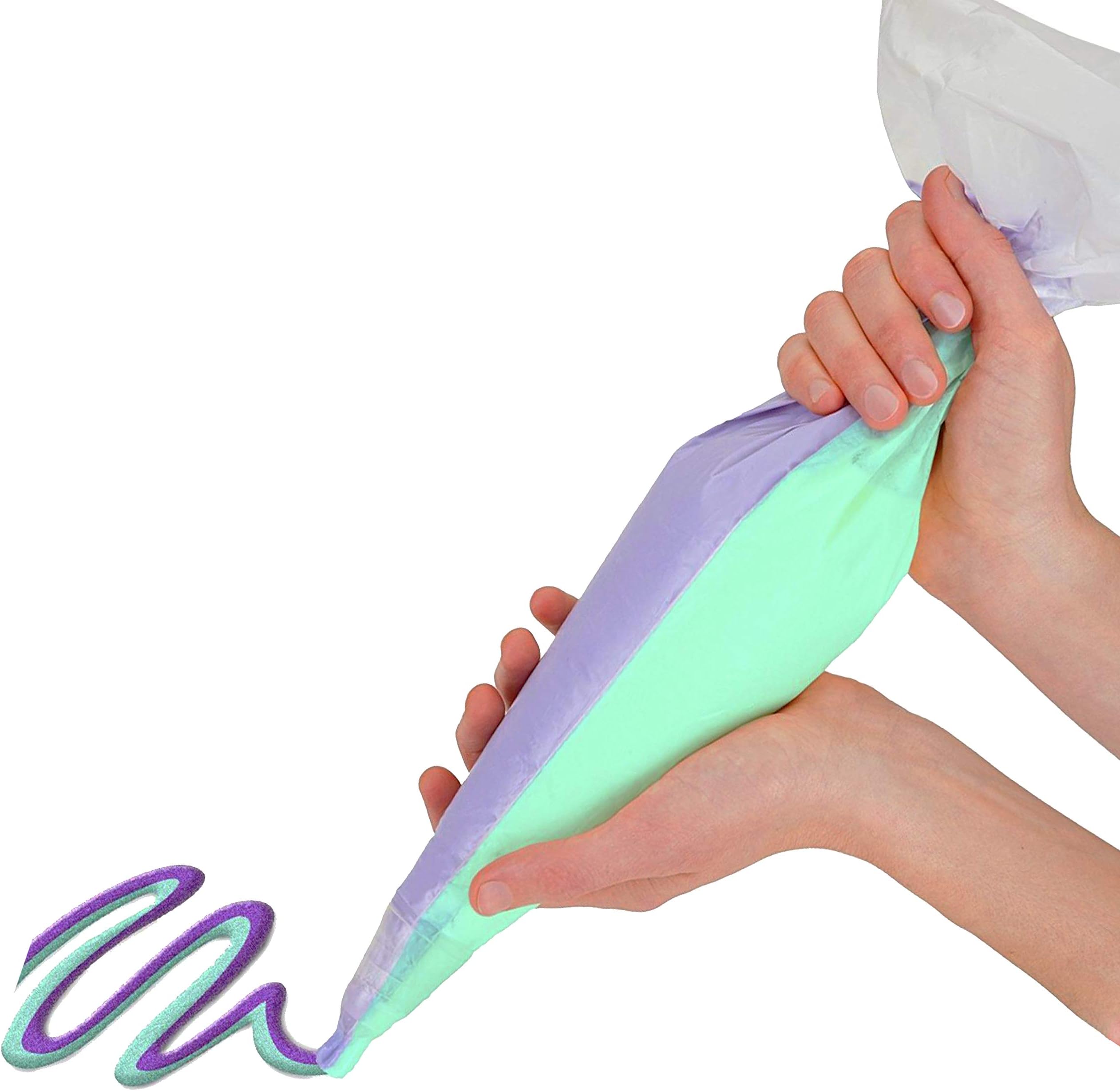 10x Dual Icing Piping Bags - Disposable Pastry/Cake Sugarcraft ...