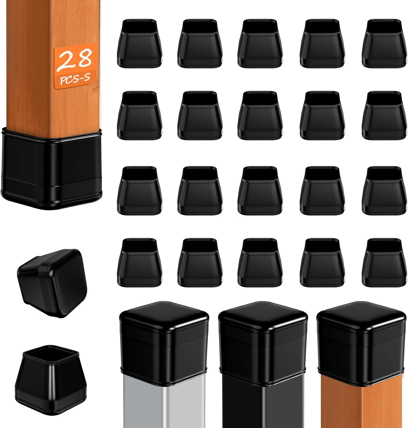 28Pcs Chair Leg Sliders, Furniture Sliders Chair Glides for Carpet ...