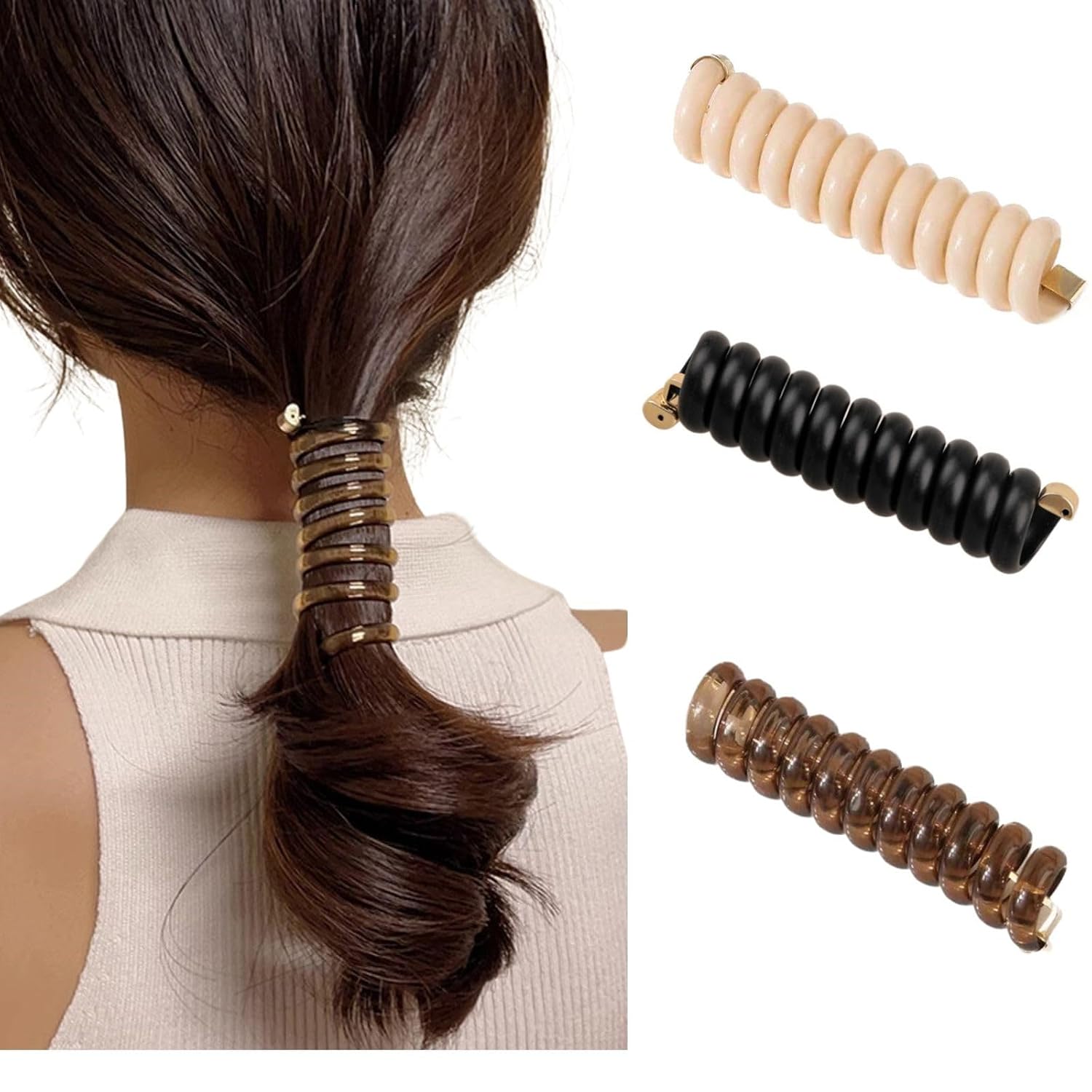 Amazon.com : 2023 New Telephone Wire Hair Bands, Metal Braided ...