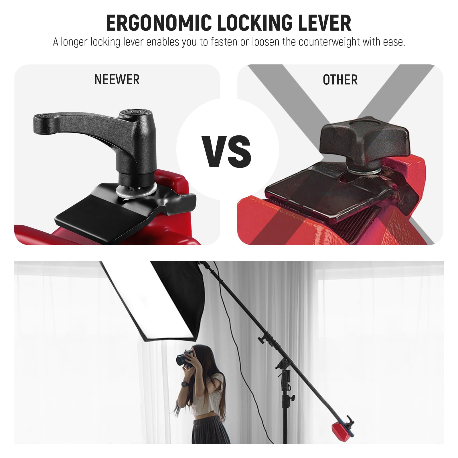 All Metal Counterweight With Lock Lever For C Stand Boom Arm NEEWER 6kg ...