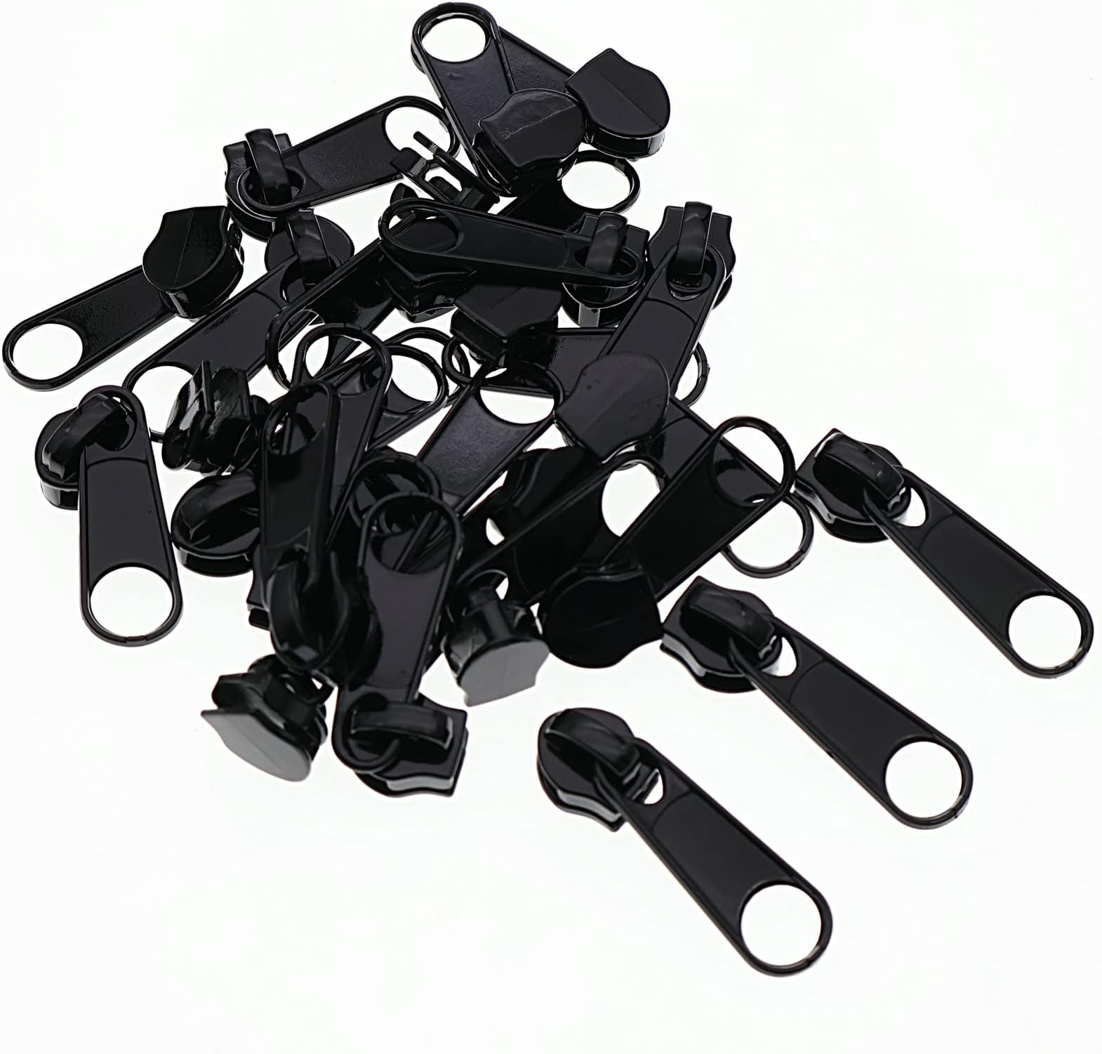 Amazon.com: Leekayer 50PCS #5 Shiny Silver Pulls for Nylon Coil Zippers ...