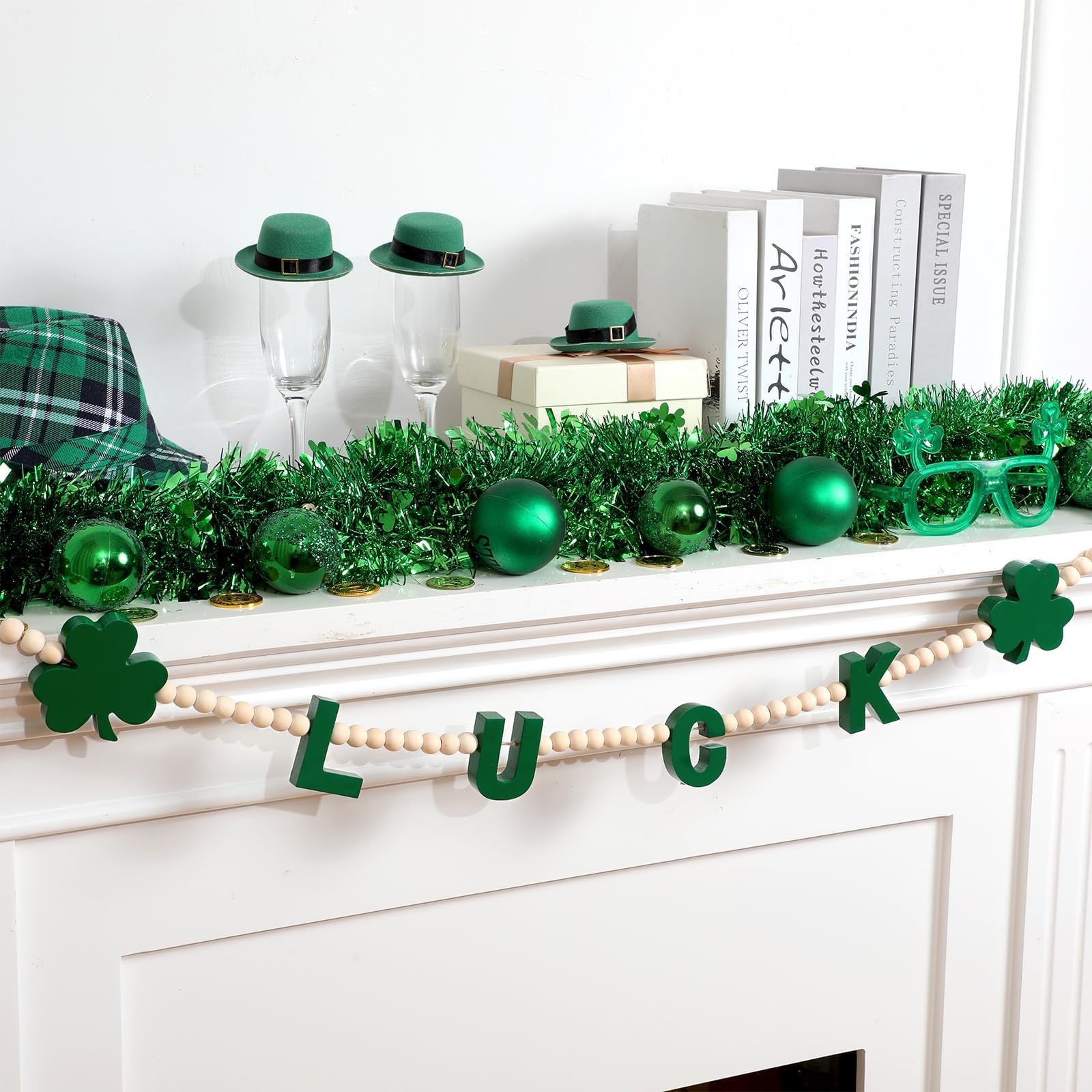 Amazon.com: AKEROCK St Patricks Day Garland, Felt Shamrock Banner with ...