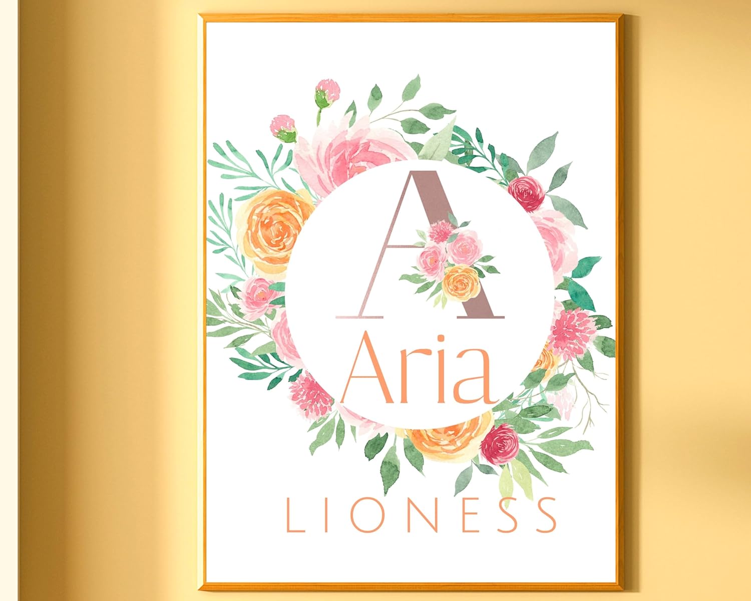 Amazon.com: Aria Name Meaning Wall Art Print for New Baby, Baby Name ...