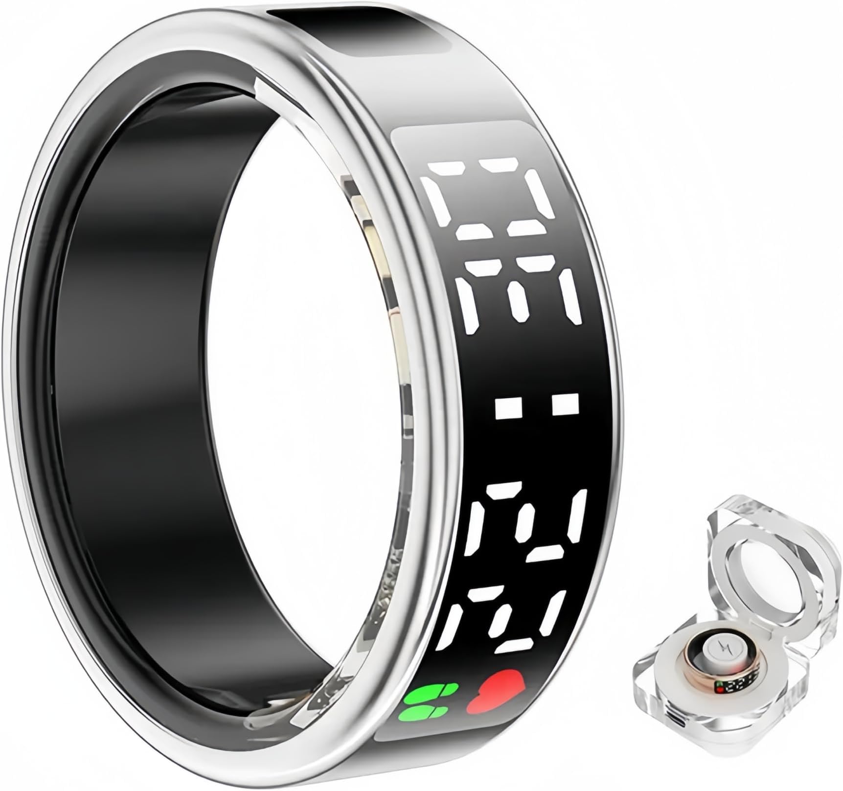 Amazon.com: Smart Ring Health Fitness Tracker, Touch Screen Smart Ring ...