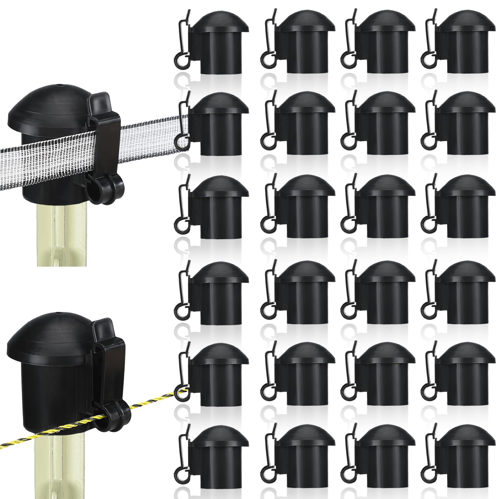 Snapklik.com : DoubleFill 24 Pcs Electric Fence Insulators And T Post ...
