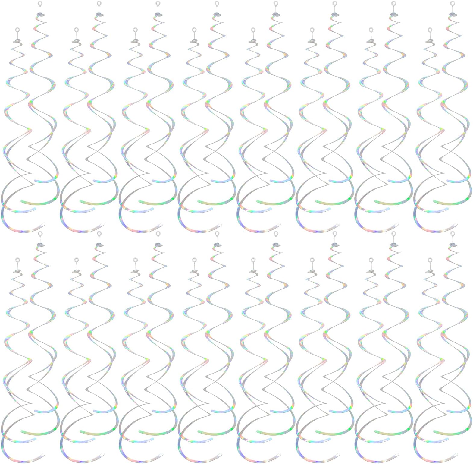 Amazon.com: 36 Pcs Iridescent White Hanging Swirl Party Decorations ...