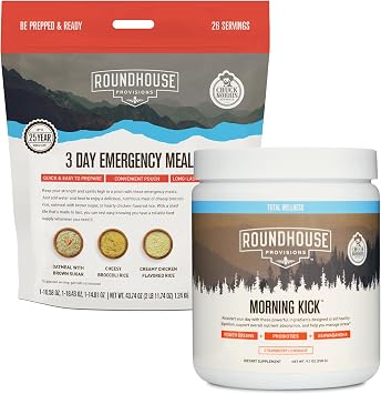 Amazon.com: ROUNDHOUSE PROVISION Morning Kick and 3 Day Emergency Meal ...