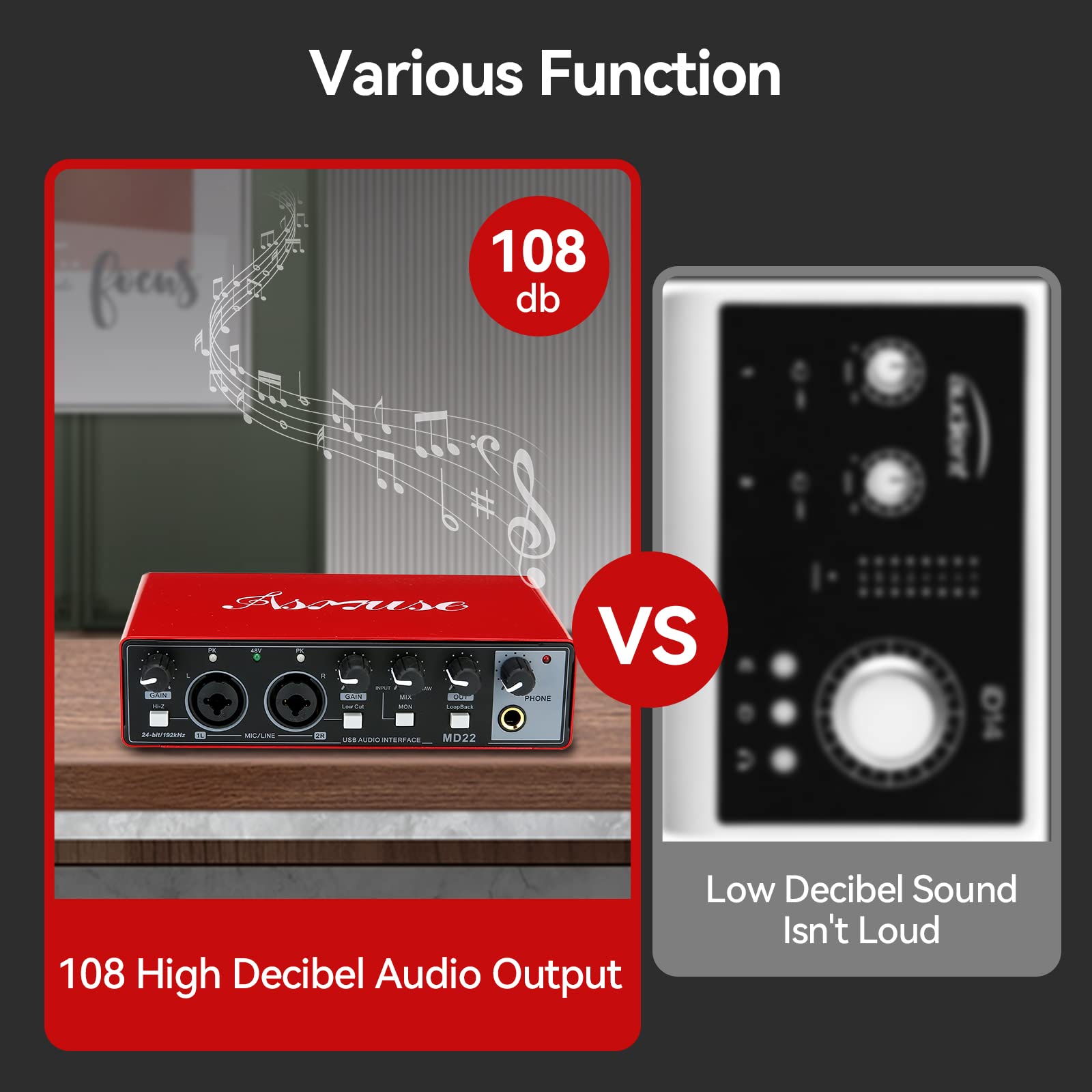 Snapklik.com : 4 Channels USB Audio Interface, 24-bit/192 kHz High ...
