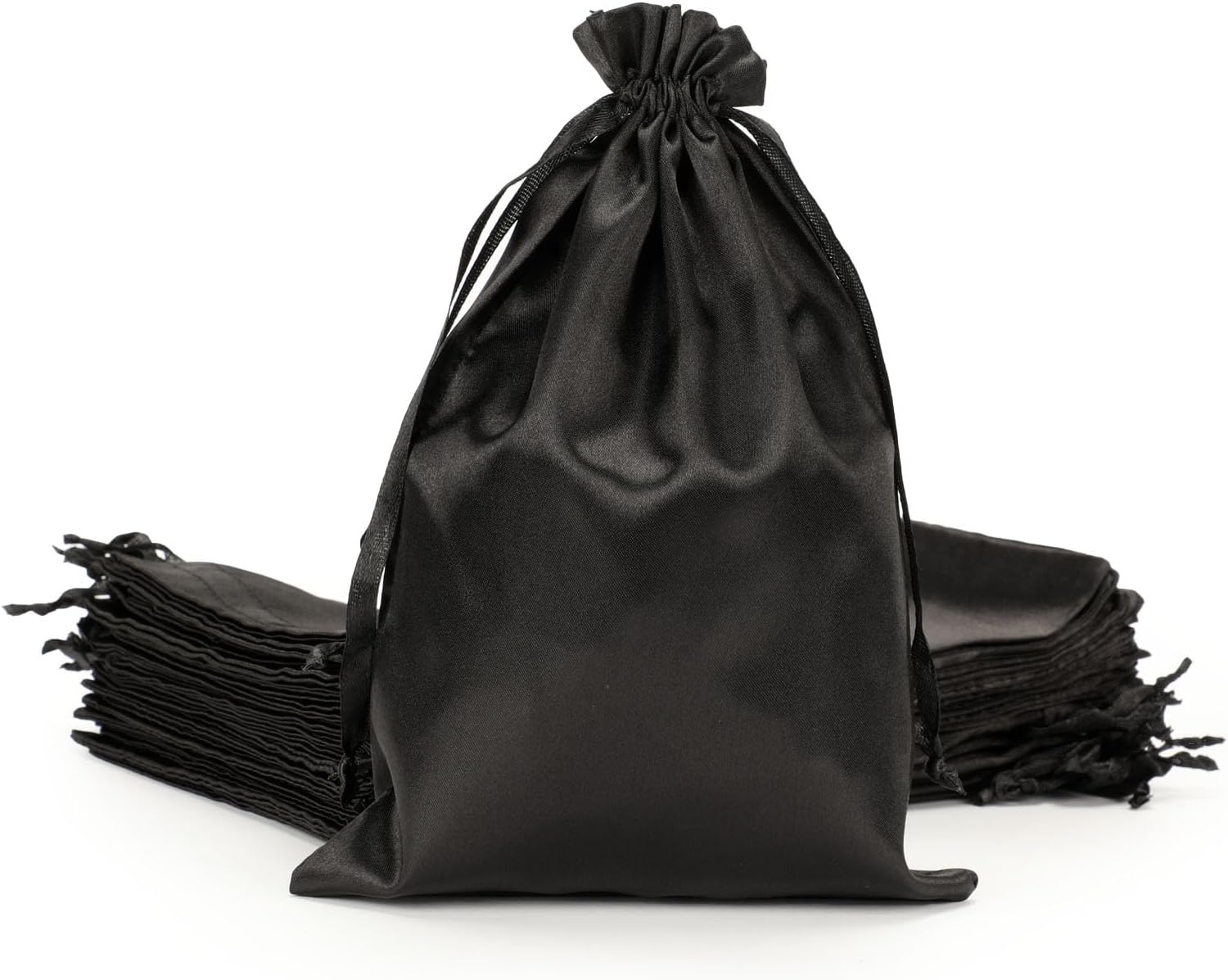 Amazon.com: Tapleap 6" x 9" Black Satin Cloth Gift Bags, Jewelry Bags ...