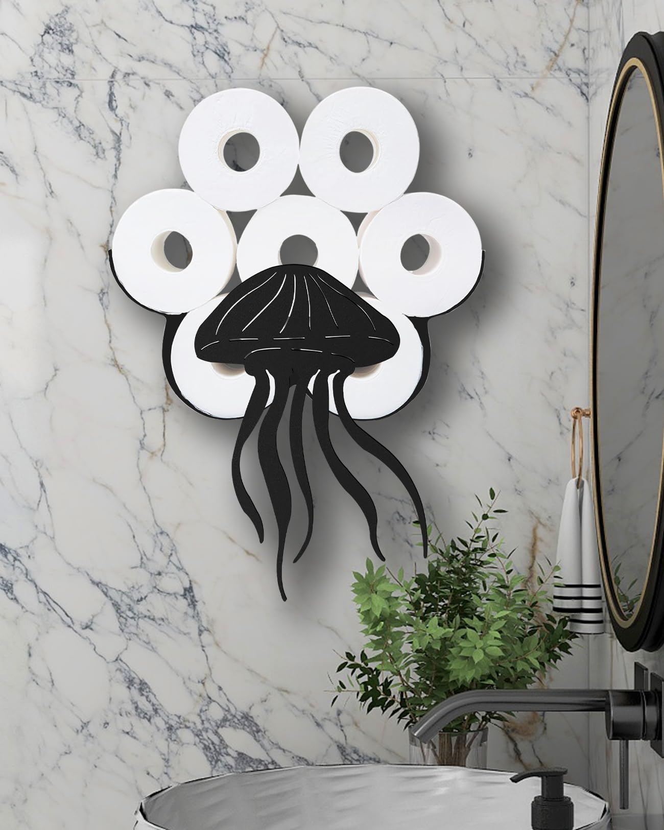 Amazon.com: Jellyfish Toilet Paper Holder Rack, Gardlister Ocean ...