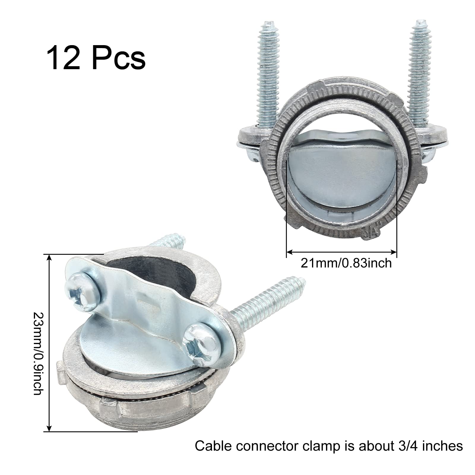 Snapklik.com : Kyuionty 12 Pcs 3/4 Inch Clamp Type Cable Connectors