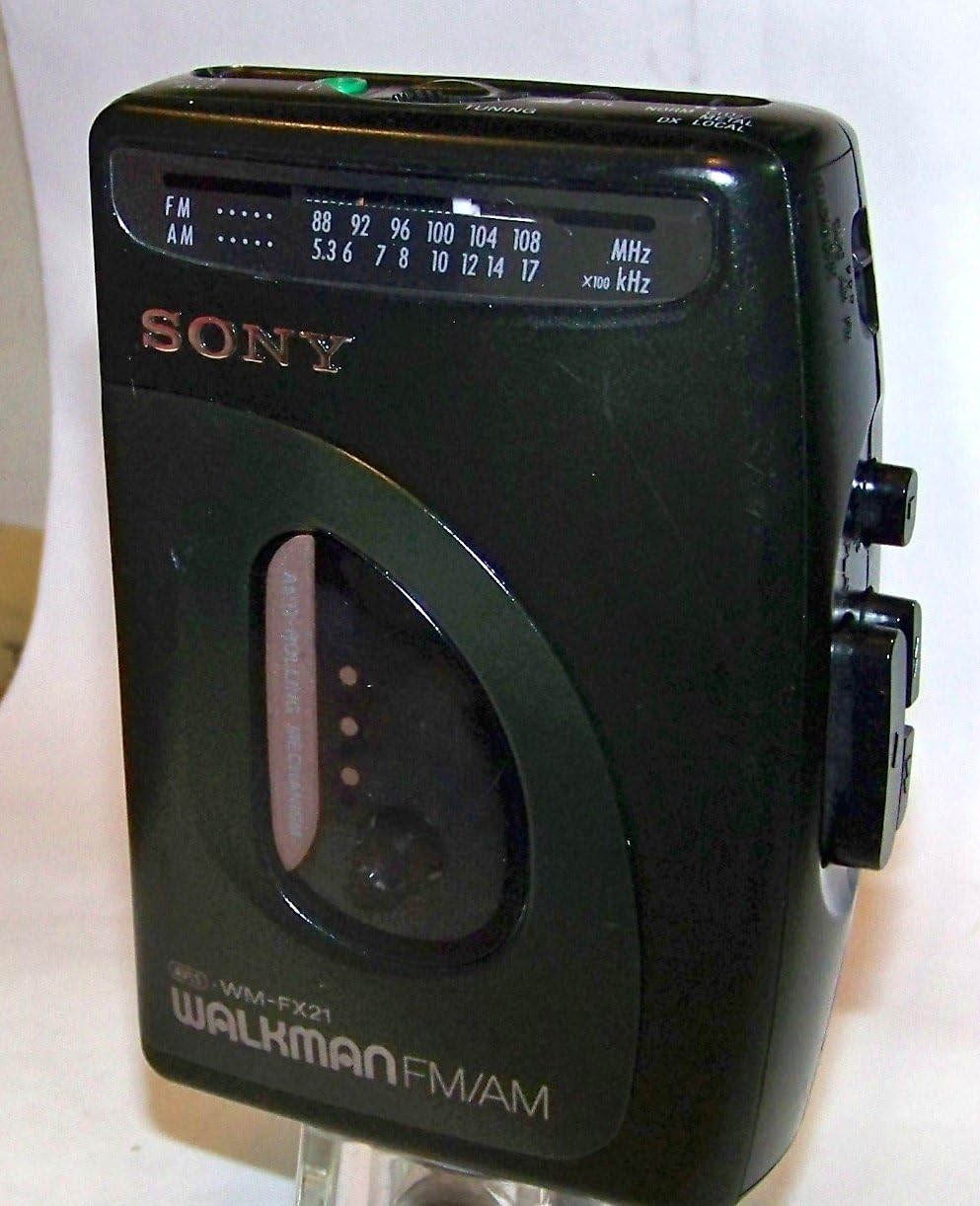 Sony Walkman Cassette Modelo de radio AM FM wm-fx21cro2metal cinta clip ...