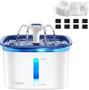 Pet Supplies : Veken 95oz/2.8L Pet Fountain & Original Design 16 Pack Replacement Filters ...