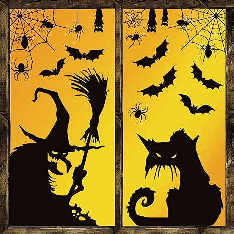 Amazon.com: AnyDesign Extra Large Halloween Window Decals - Wicked ...
