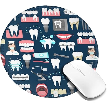 Amazon.com: Emvency Mouse Pads Pink Education Tooth Chart Number ...