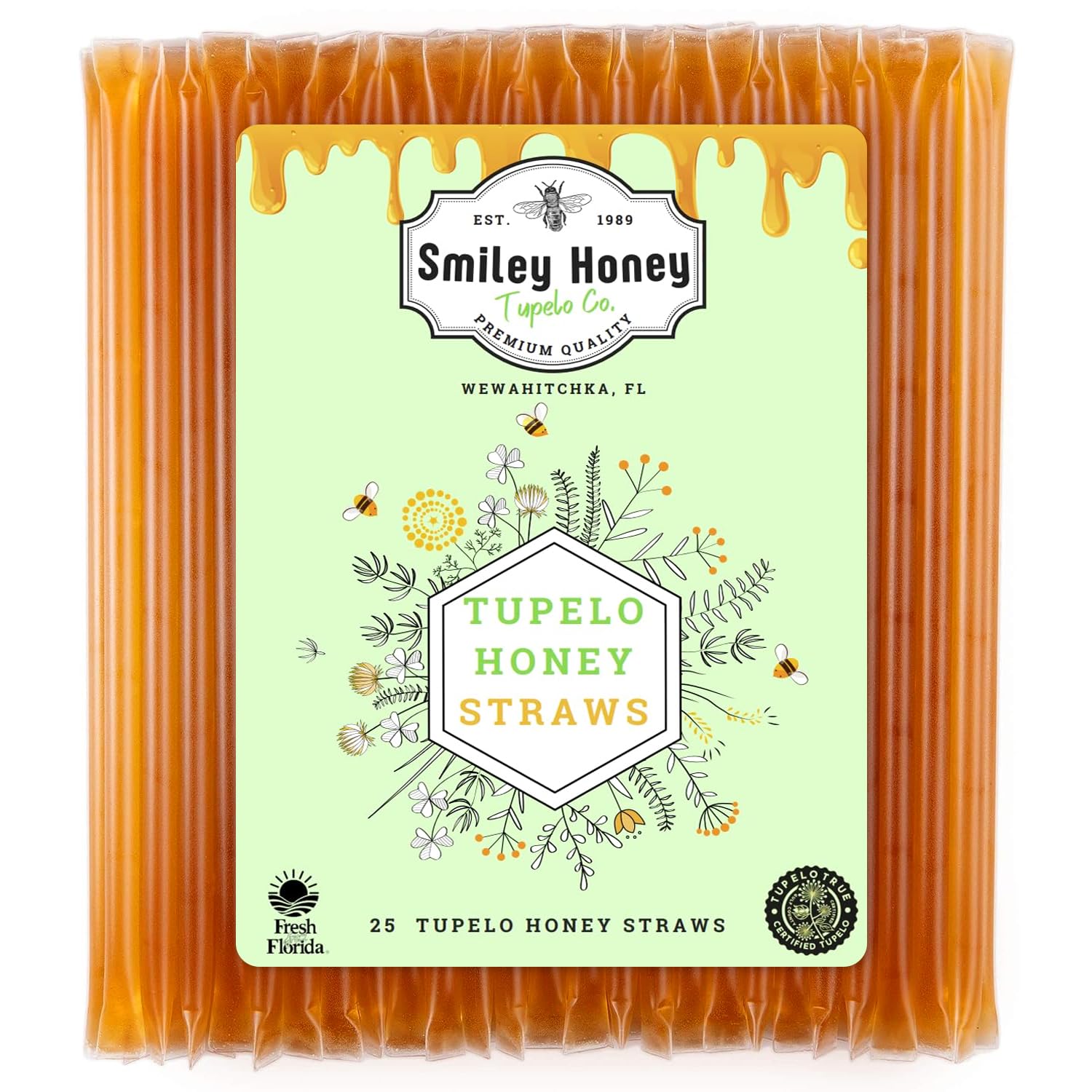 Amazon.com : Smiley Honey 100% Tupelo Honey Straws, Raw, Pure and ...