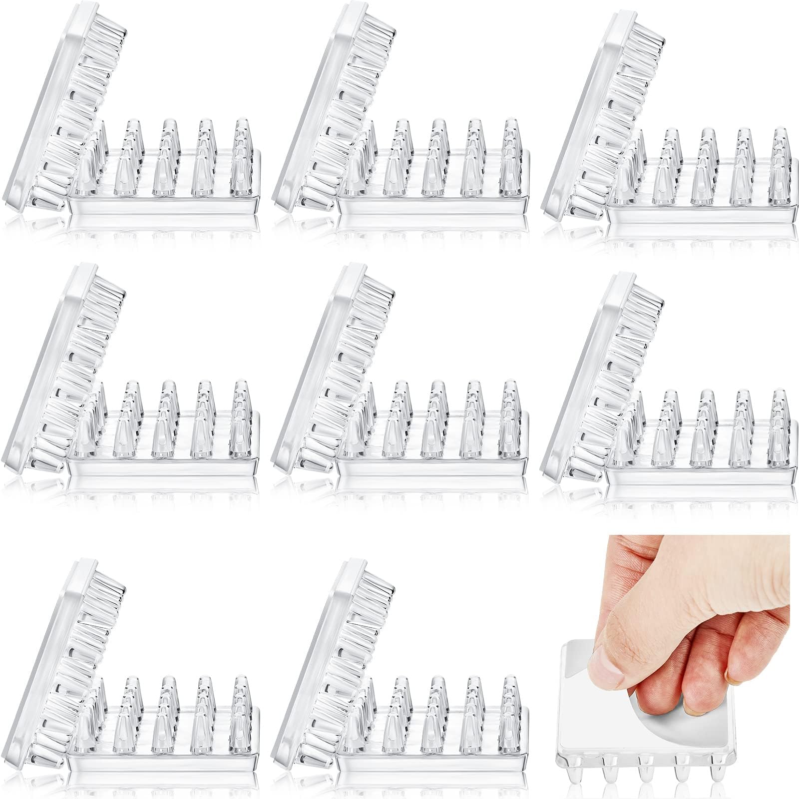 Semetall Carpet Protectors Spiked Caster Cups 16 PCS Square Furniture ...