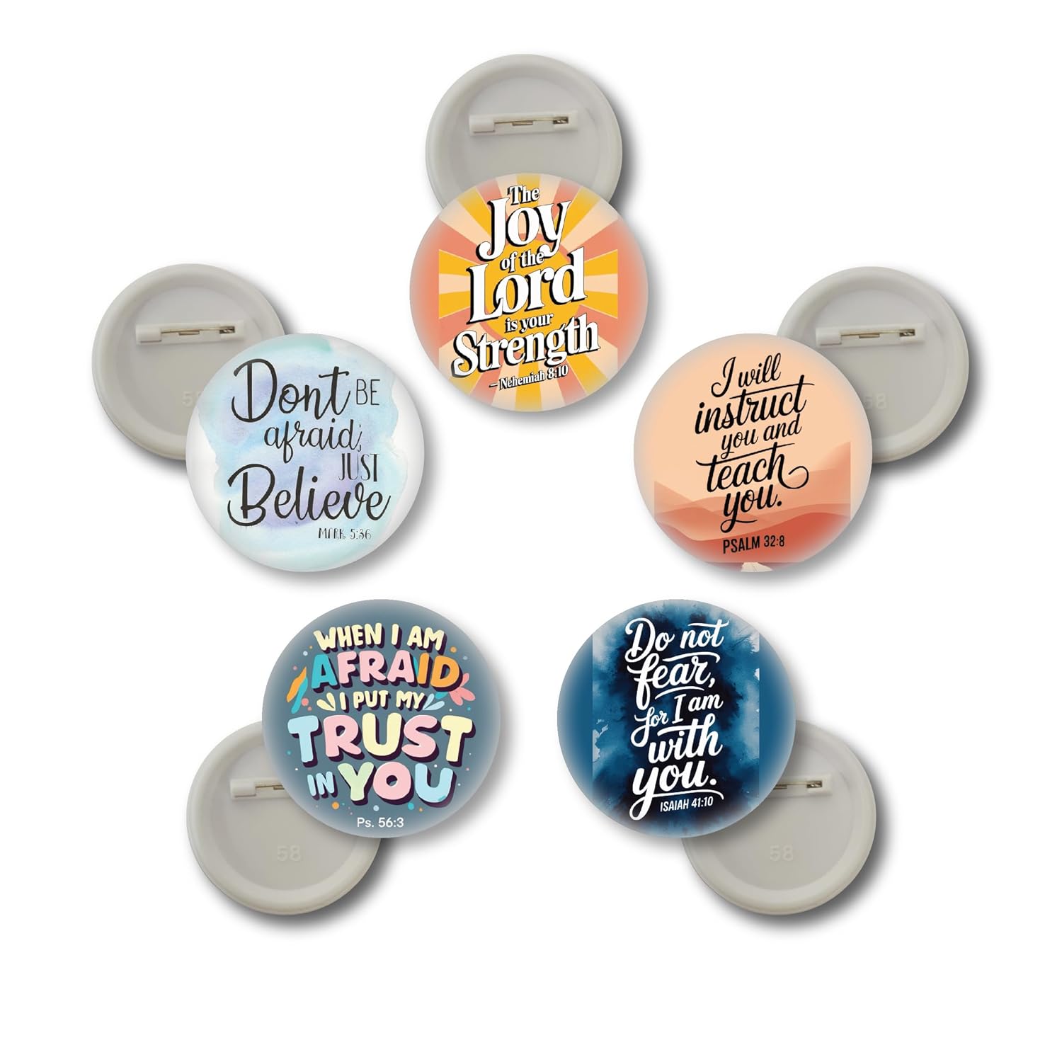 D2C 58 mm Christian Faith Button Badges Pack – Gloss Finish ...