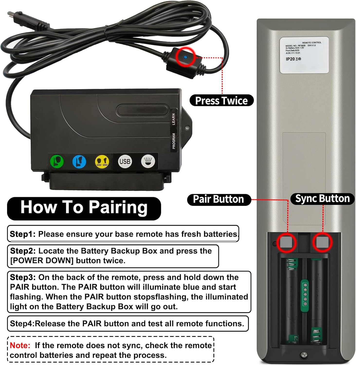 RETROSUN Replacement Remote Control for TEMPURPEDIC Ergo Adjustable Bed ...
