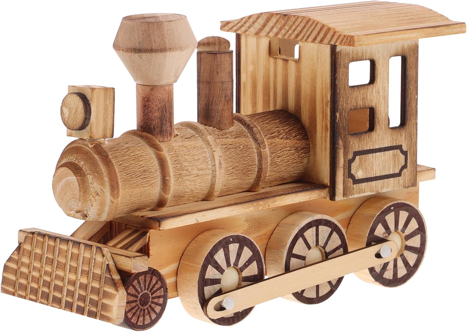 Amazon.com: Tofficu Wooden Steam Train Figurine: Retro Locomotive ...