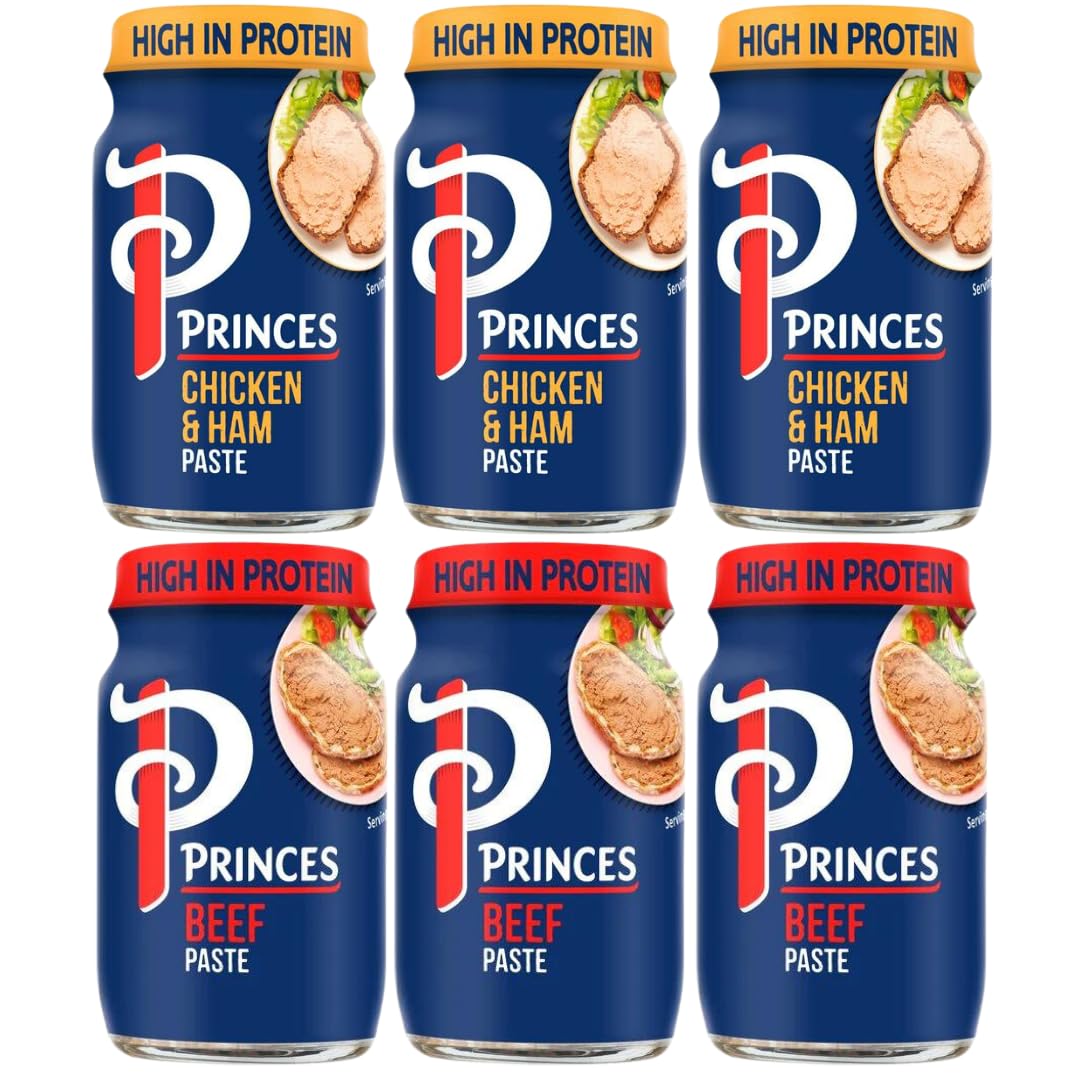 Princes Chicken & Ham Paste 75g x3 With Beef Paste 75g x3 (6 Pack Mixed ...