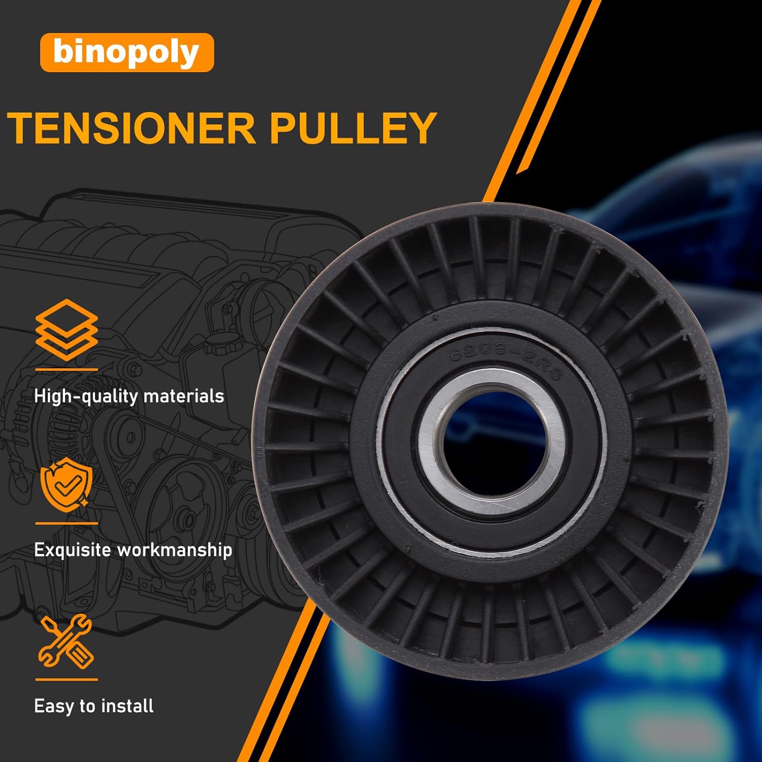 binopoly 38027 Tensor de correapolea tensora para 1988-2010 Buick ...