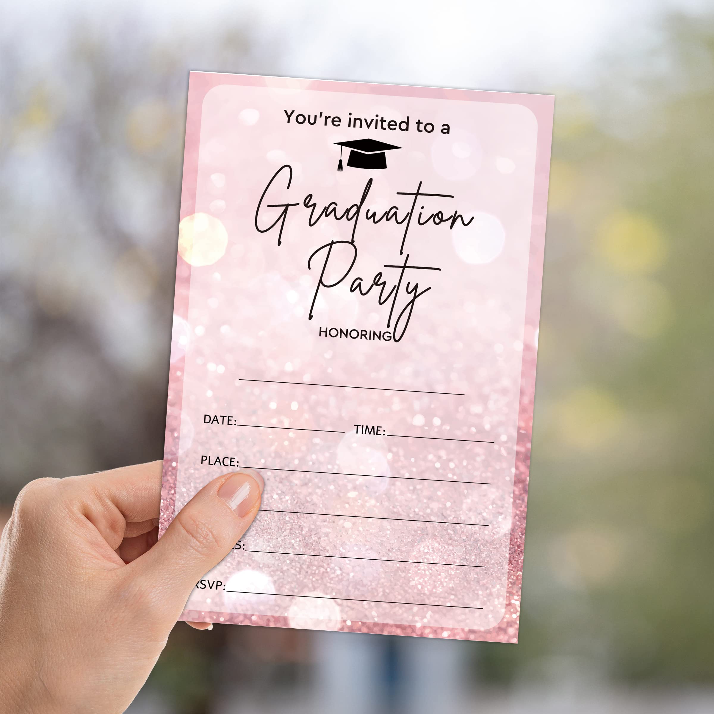 Pink Gold Graduation Party Invitations Pink Graduation Invitations