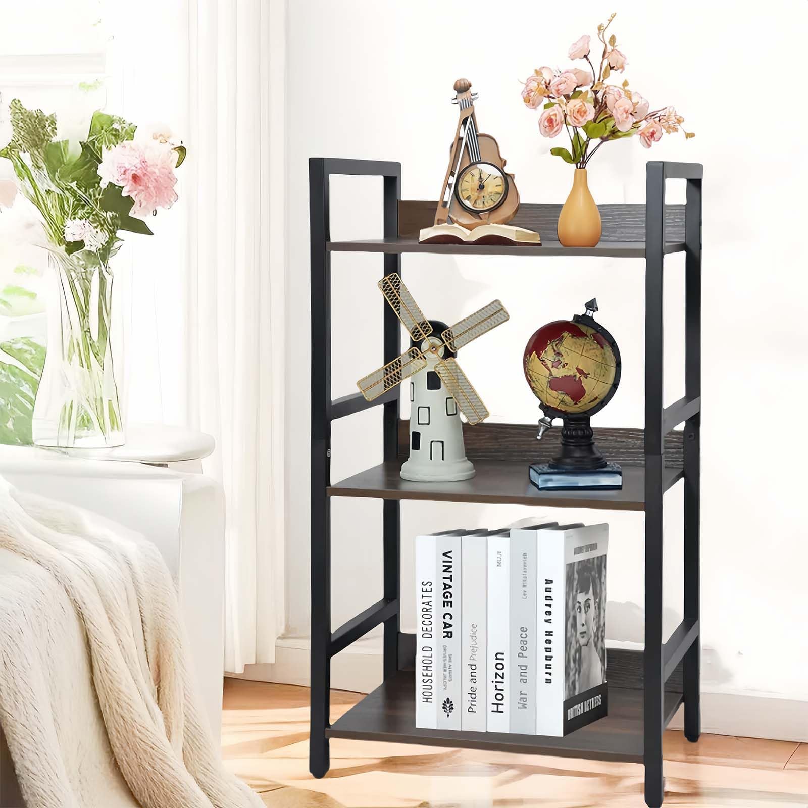 Amazon.com: AKACIJA Open Bookshelf, 3 Tier Bookshelves - Small Book ...