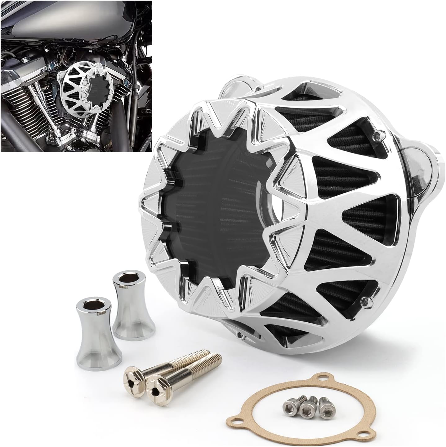 Amazon.com: Clear Air Cleaner Intake Filter Kit Sucker for Harley ...