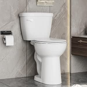 Toilet, 16.38" Comfort Height Elongated Two-Piece Toilet with Soft ...