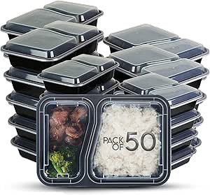 VALUE SMASH [50 Pack] food storage containers set -lunch box plastic ...