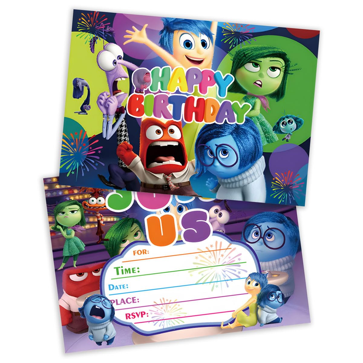 Amazon.com : Generic 24Pcs Inside Out Birthday Invitation Cards,Inside ...