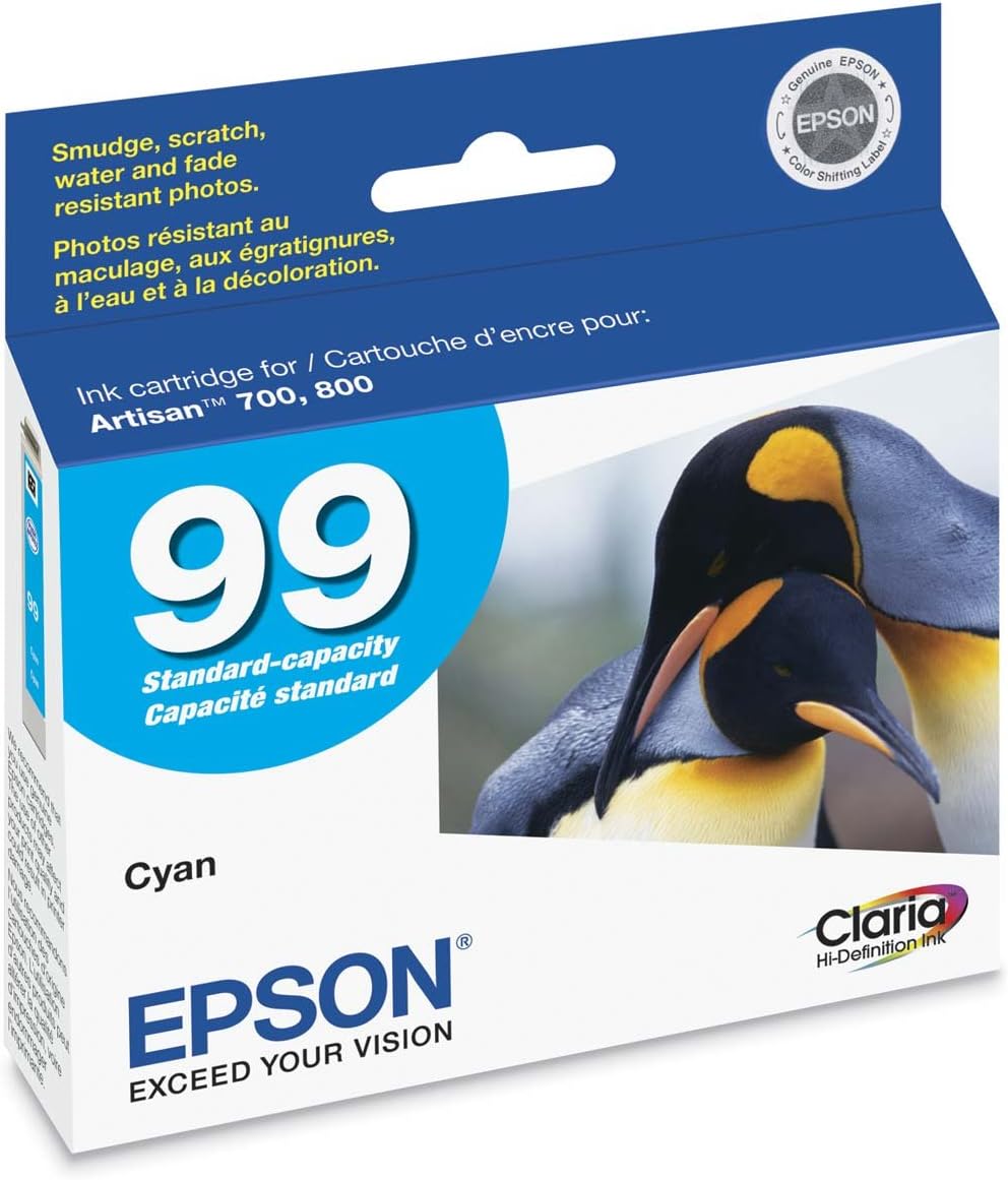 Amazon.com: EPSON 99 Claria Hi-Definition Ink Standard Capacity Cyan ...