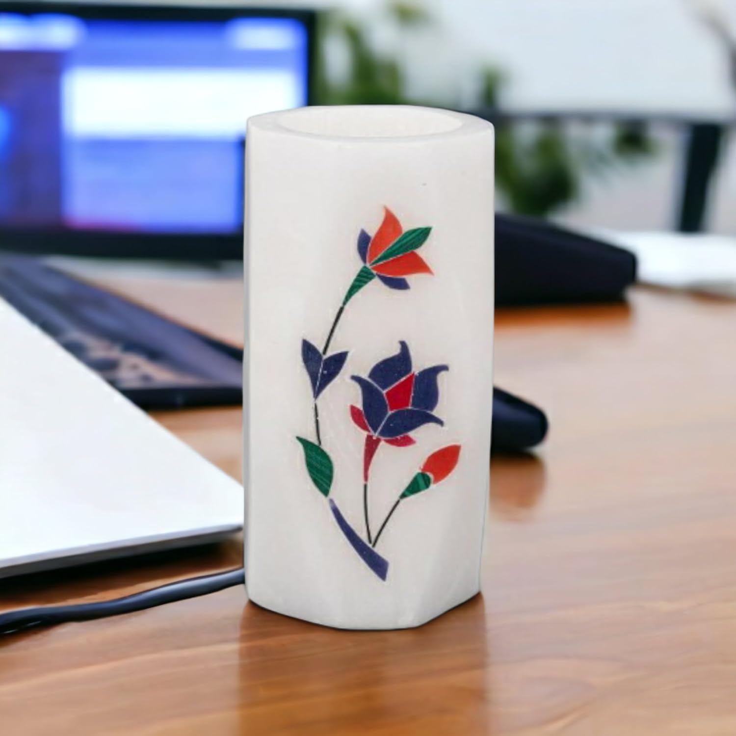 White Marble Pen Stand for Home and Office Use : Amazon.in: Office Products