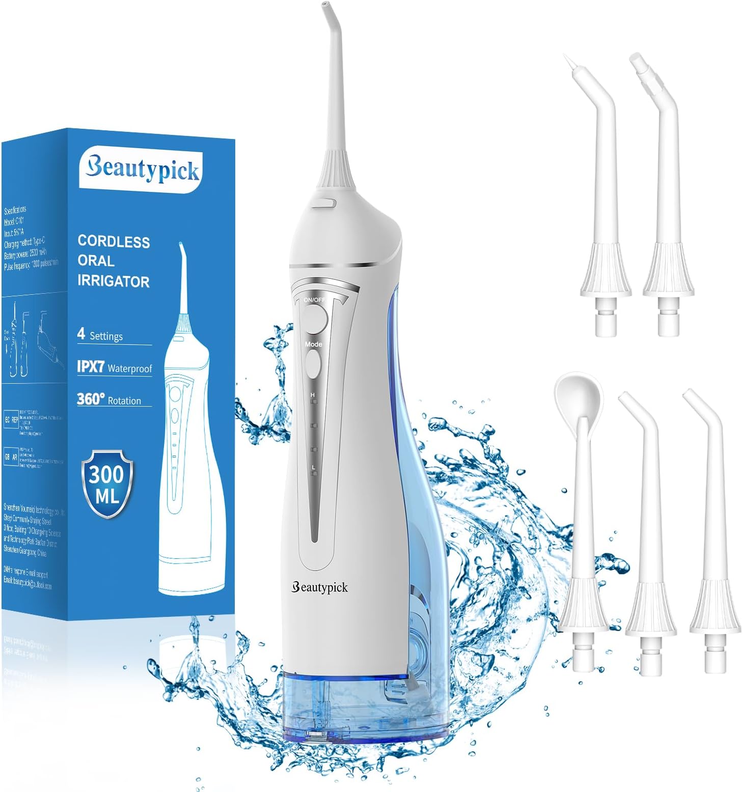 Amazon.com: Water Dental Flosser Teeth Pick: Portable Cordless Oral ...