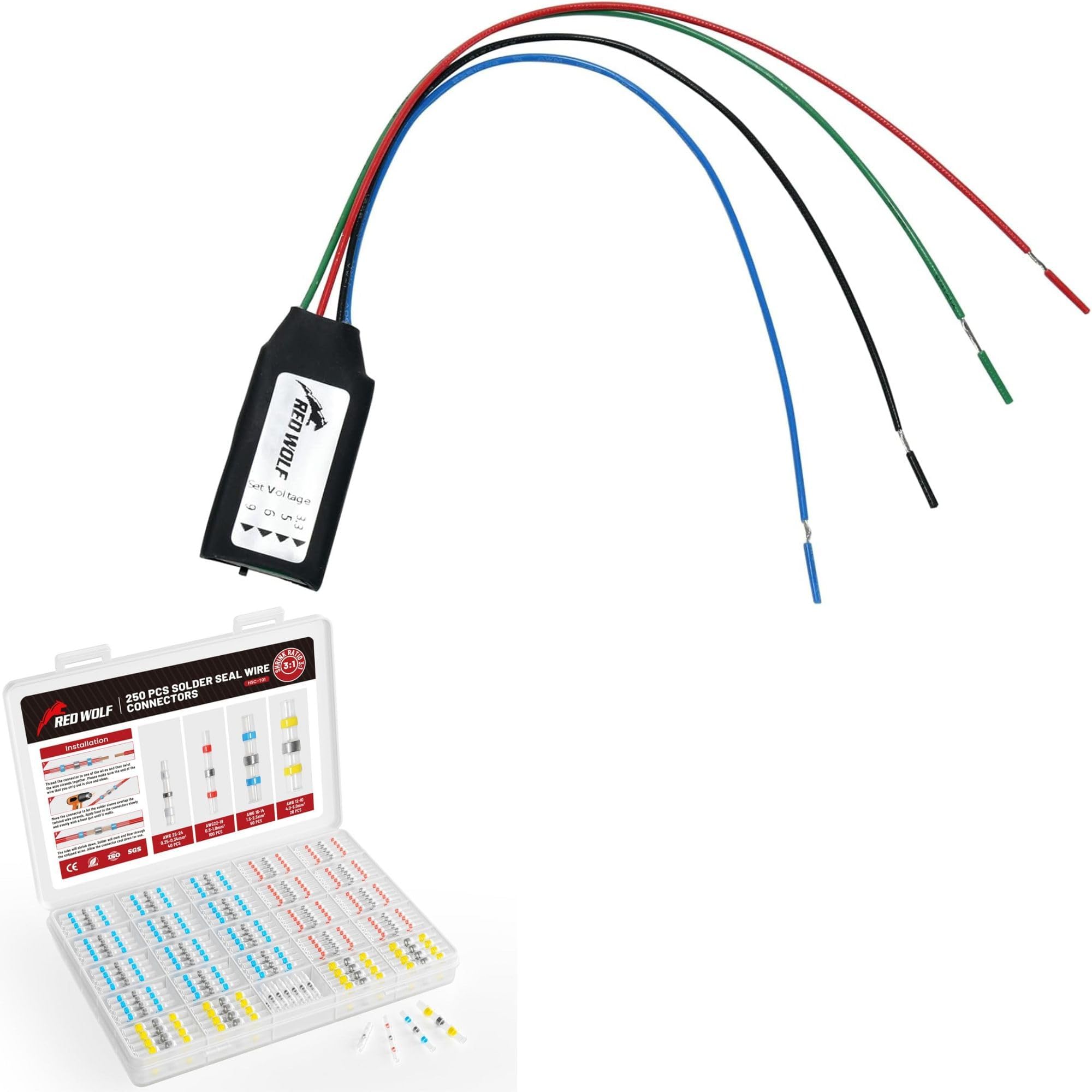 Amazon.com: RED WOLF Adjust DC 12V to 3.3V 5V 6V 9V DC Step Down ...