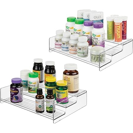 Amazon.com: mDesign Plastic Expandable 3-Tier Shelf Rack Organizer ...