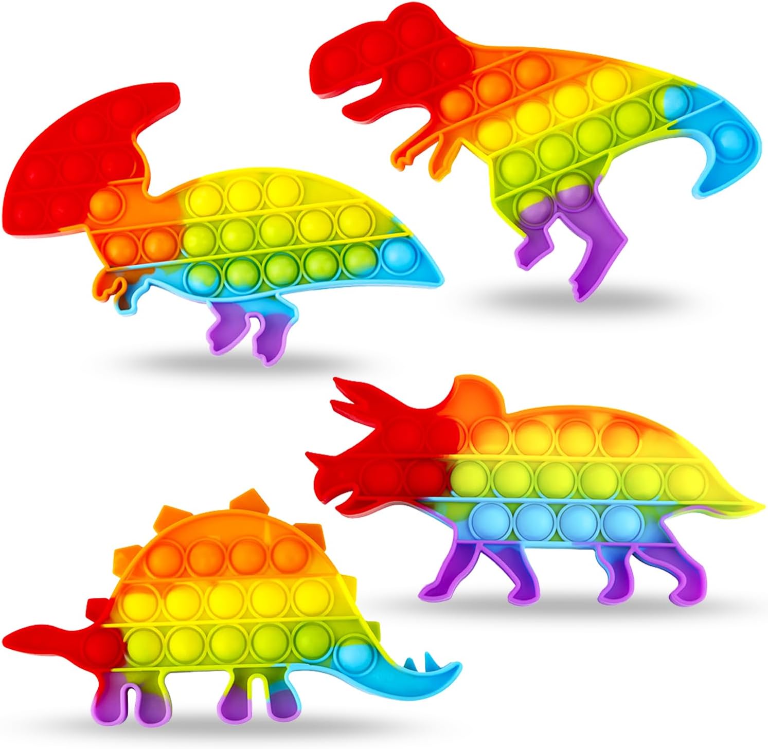 Yeefunjoy 4PCS Pop Bubble Fidget Toys Set, Push Rainbow Poppet Sensory ...